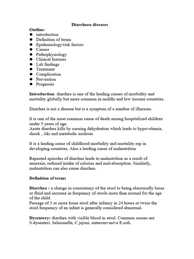 Understanding Diarrhea Diseases: Causes & Treatment | PDF | Diarrhea ...