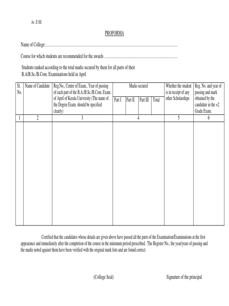 Ma MSC Mcom MSW MCJ Form Proforma-1 | PDF