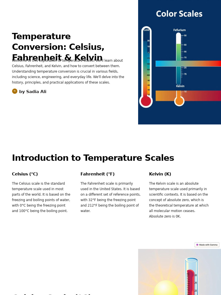 Temperature Conversion Celsius Fahrenheit and Kelvin | PDF | Fahrenheit ...