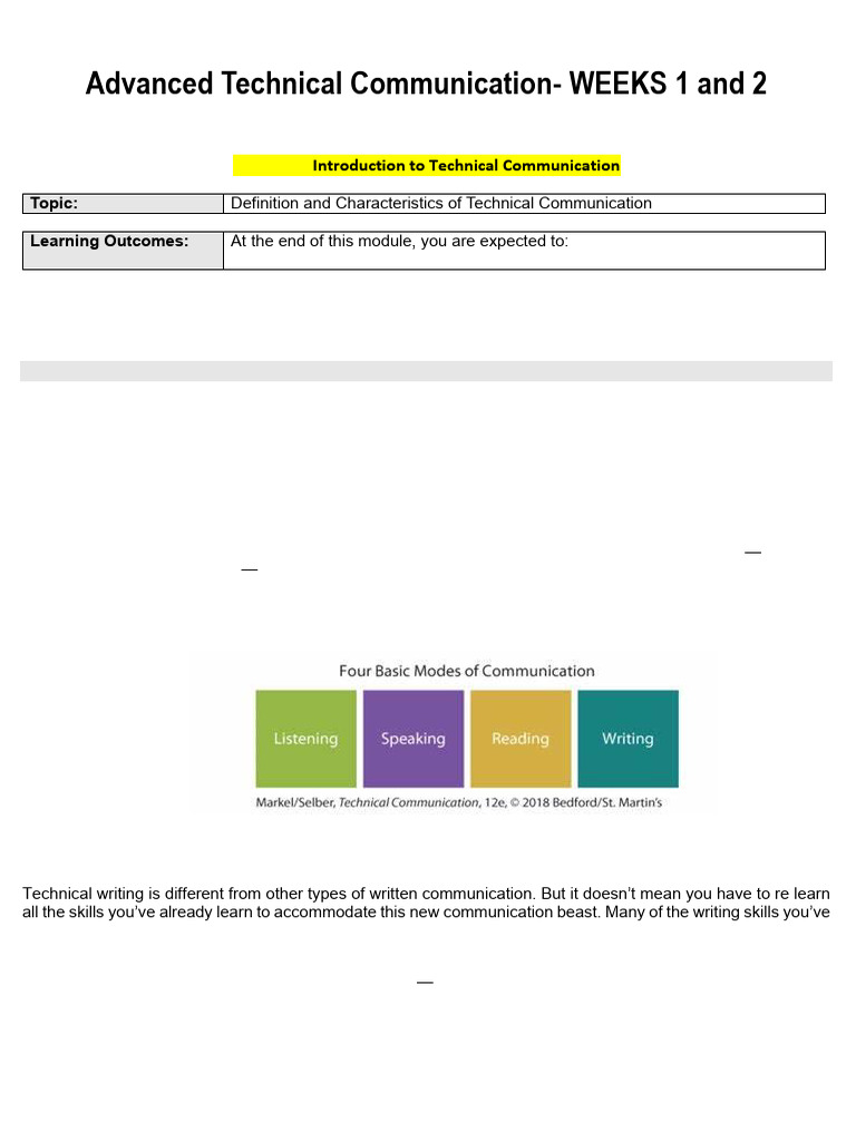 Adtech Module (Weeks 1 and 2) . | PDF | Technical Communication | Communication