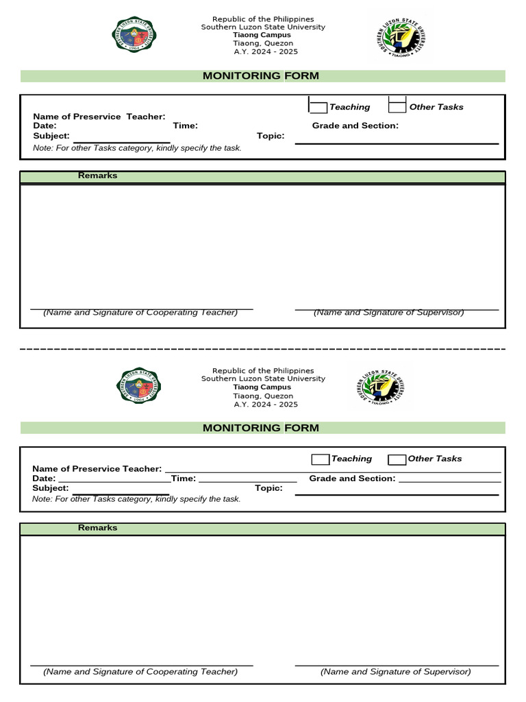 FS PED11 Monitoring-Form | PDF