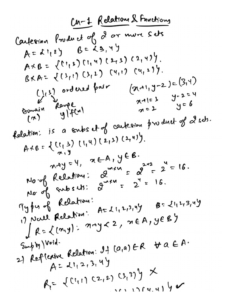 Ch-1 Relations & Functions | PDF