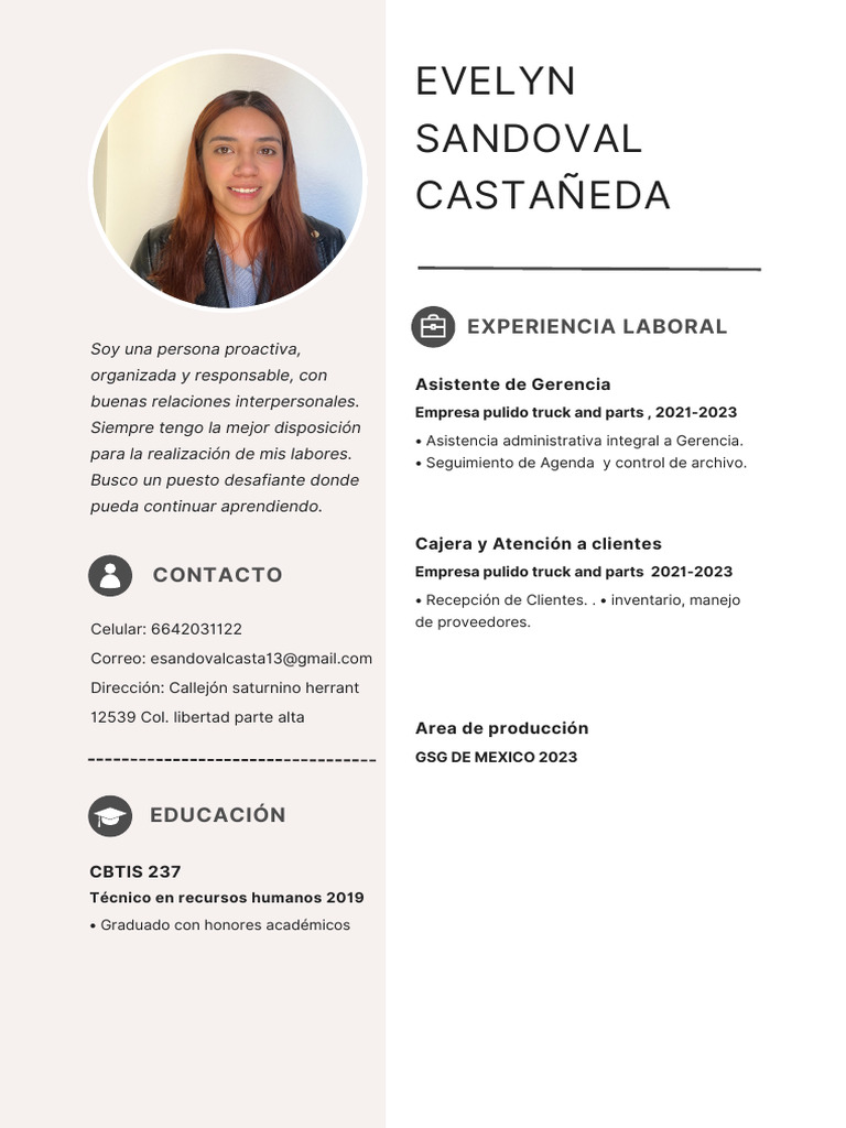 CV Evelyn Sandoval | PDF