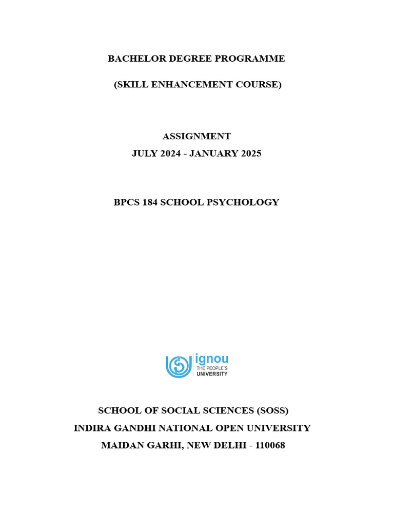 BPCS 184 E 2024-25 | PDF | Psychology | Cognition