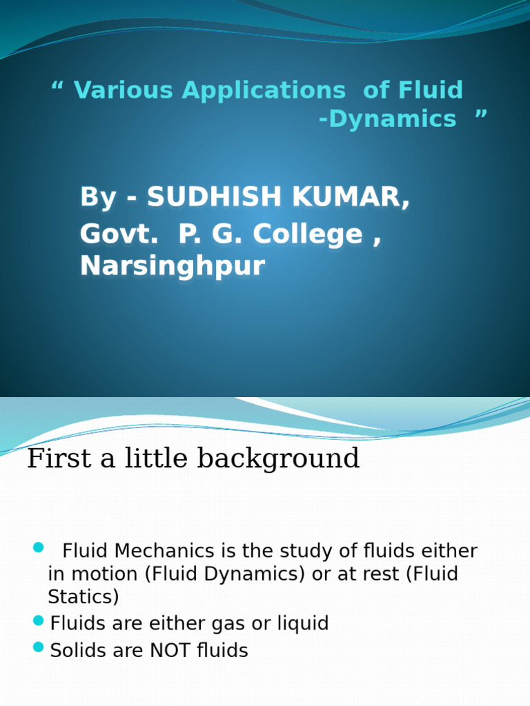 Fluid Dynamics Applications | PDF | Fluid Dynamics | Viscosity