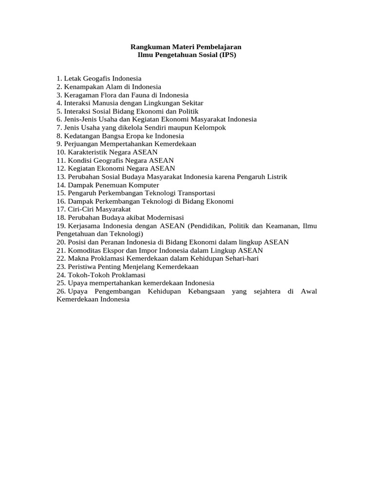 Rangkuman Materi IPS | PDF