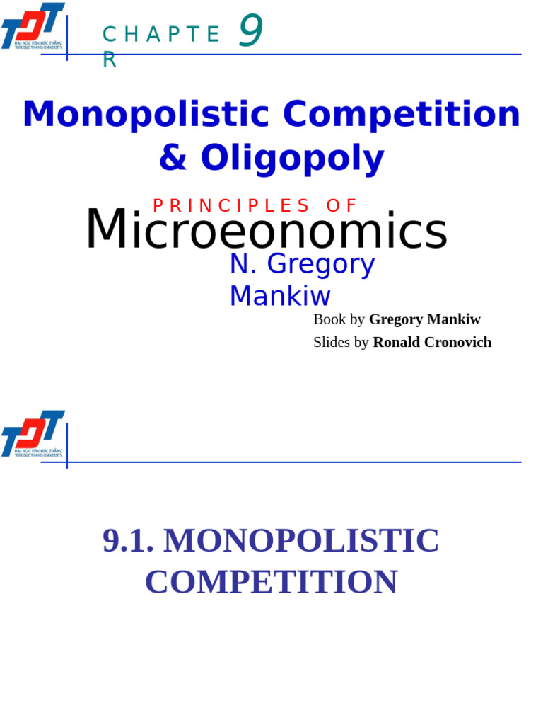 QTKD-701020-MICRO - Ch09 - Monopolistic Competition - Oligopoly | PDF | Monopoly | Profit ...