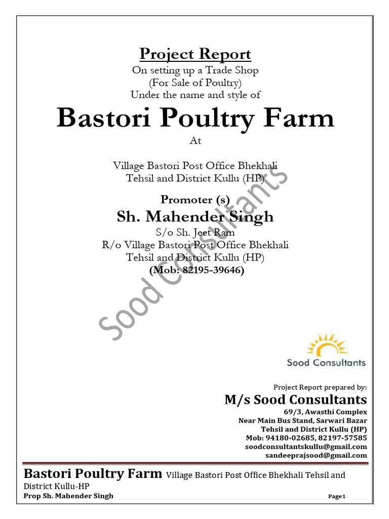 Bastori Poultry Farm Trade Shop Setup | PDF | Debt | Working Capital