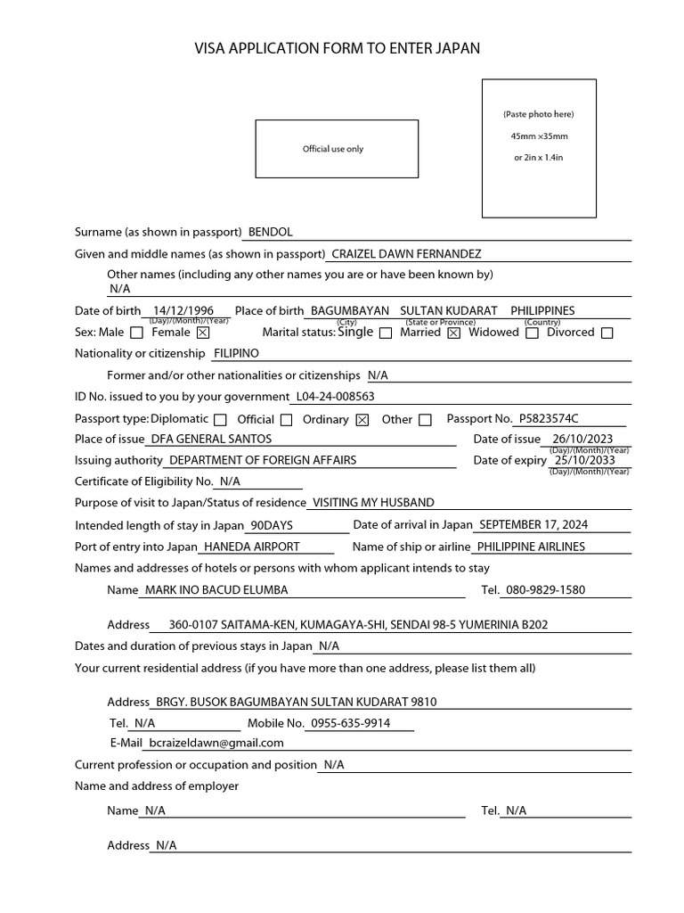 Japan Visa Application Form Guide | PDF | Travel Visa | Passport
