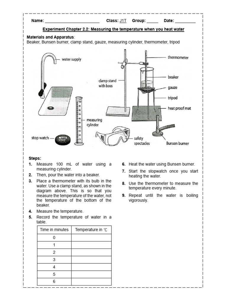 Heating Water: Temperature Measurement Experiment | PDF