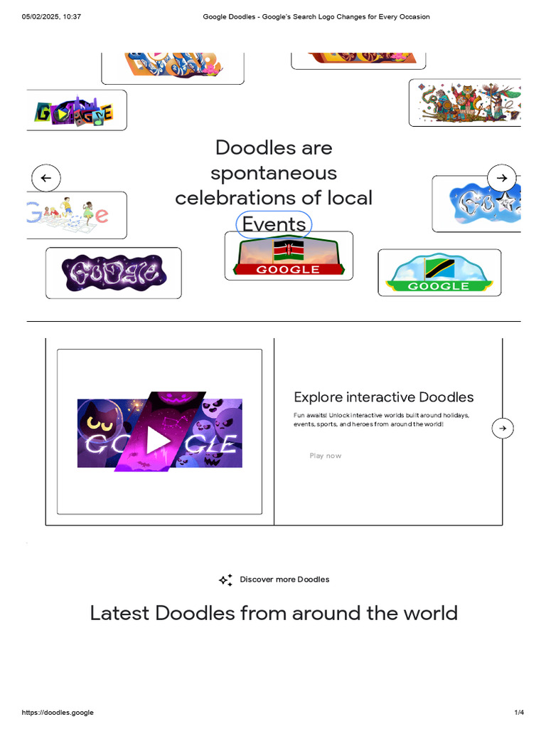 Google Doodles: Celebrating Events 2025 | PDF | Logos | Google