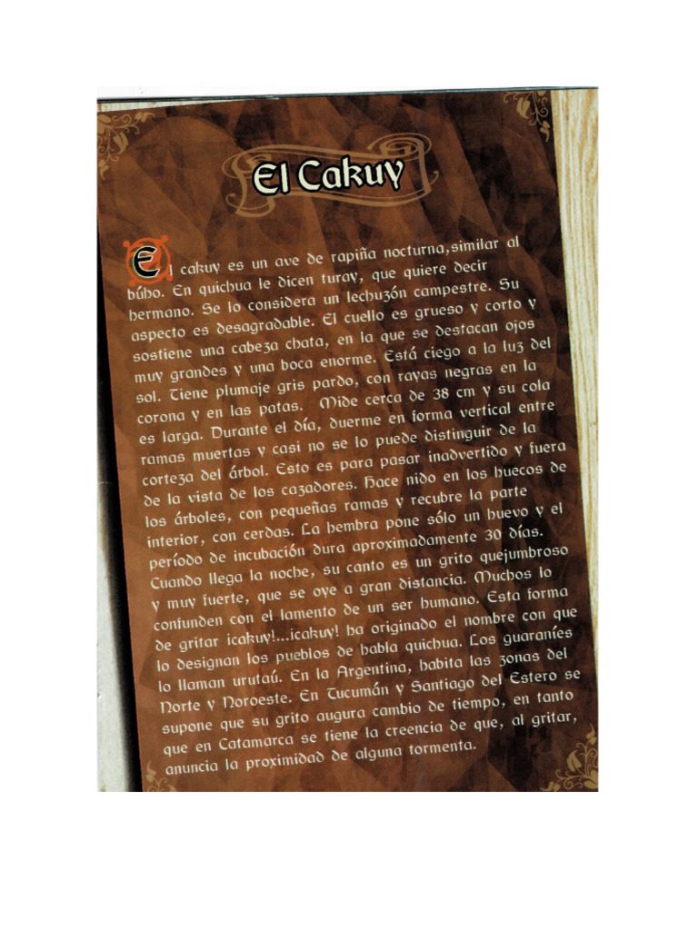 Leyenda Del Cacuy | PDF