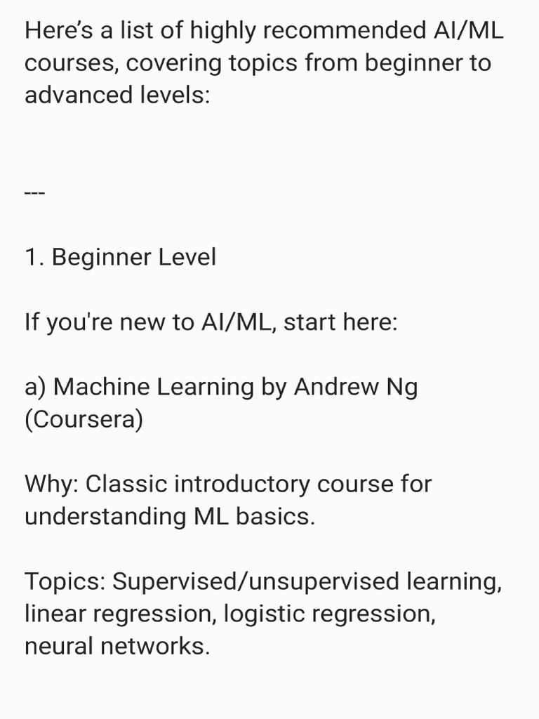 AI ML Roadmap | PDF