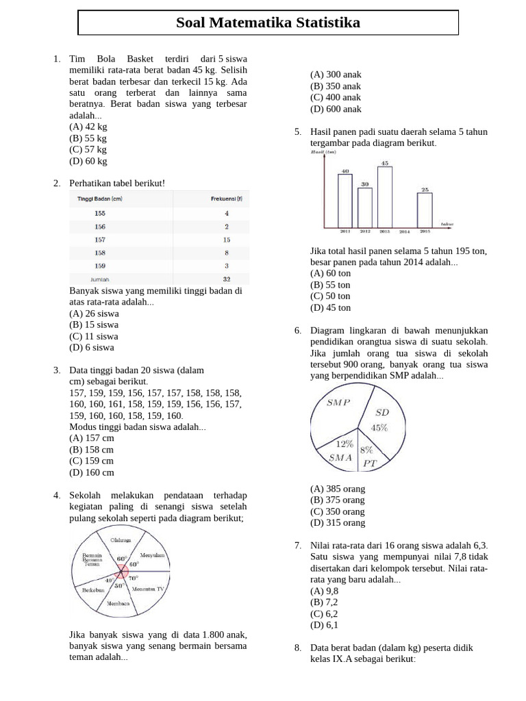 Soal Matematika Statistika | PDF