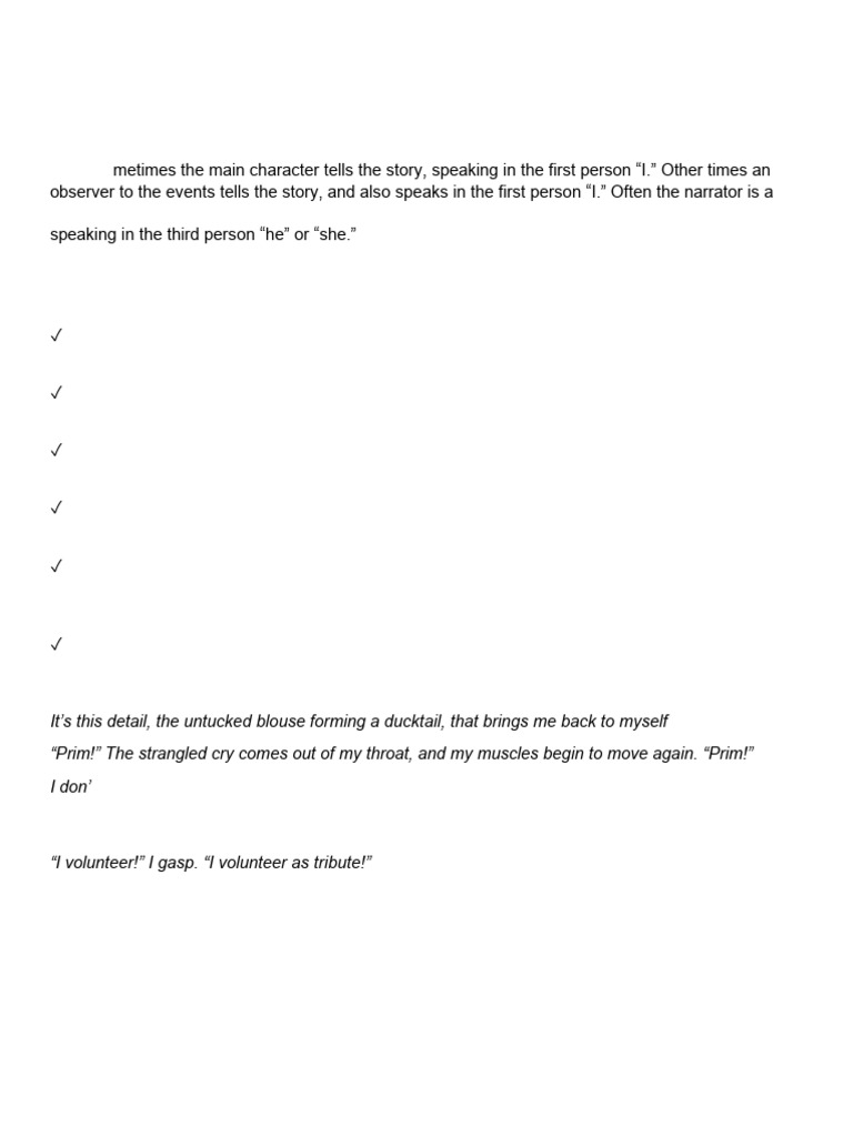 Elements of Fiction_Point of View | PDF | Narration | Experience