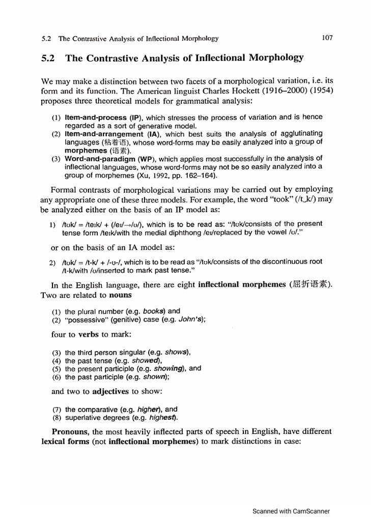 2.the CA of Inflectional Morphology | PDF