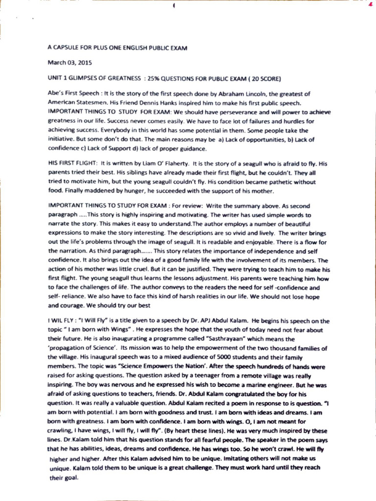 Plus One Notes | PDF