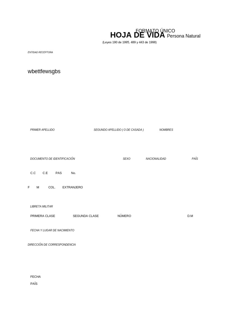 X1 Formato Unico Hoja De Vida Persona Gobiernoadsada Pdf Etapas