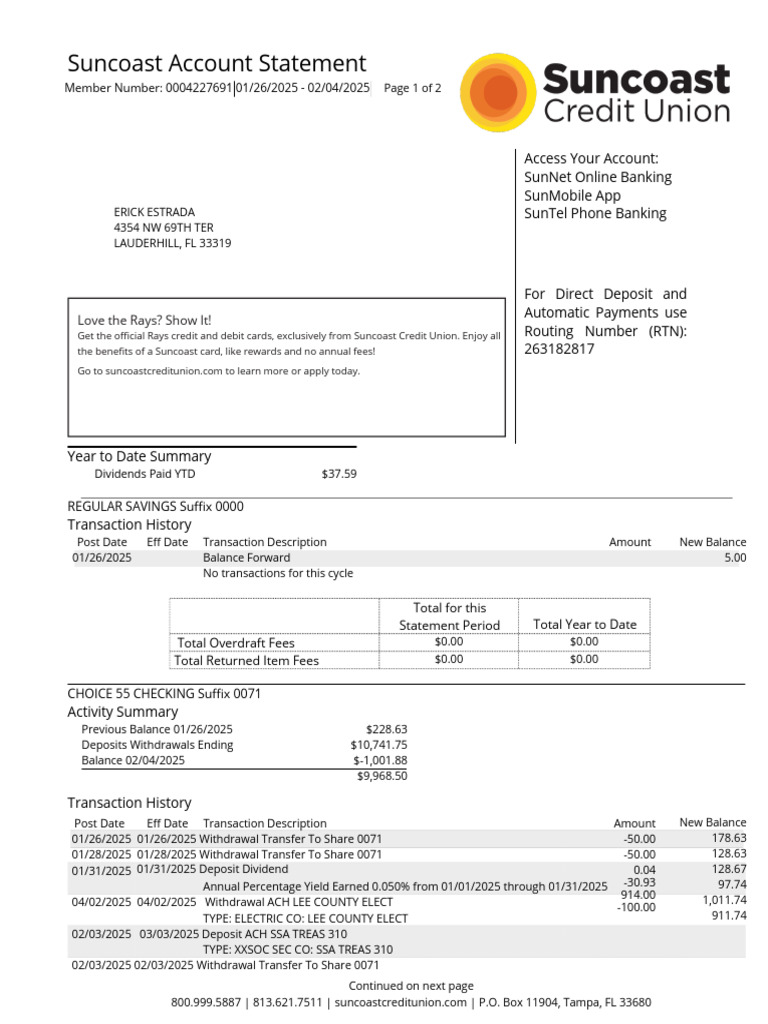 SUNCOAST BASE | PDF | Transaction Account | Banking Technology