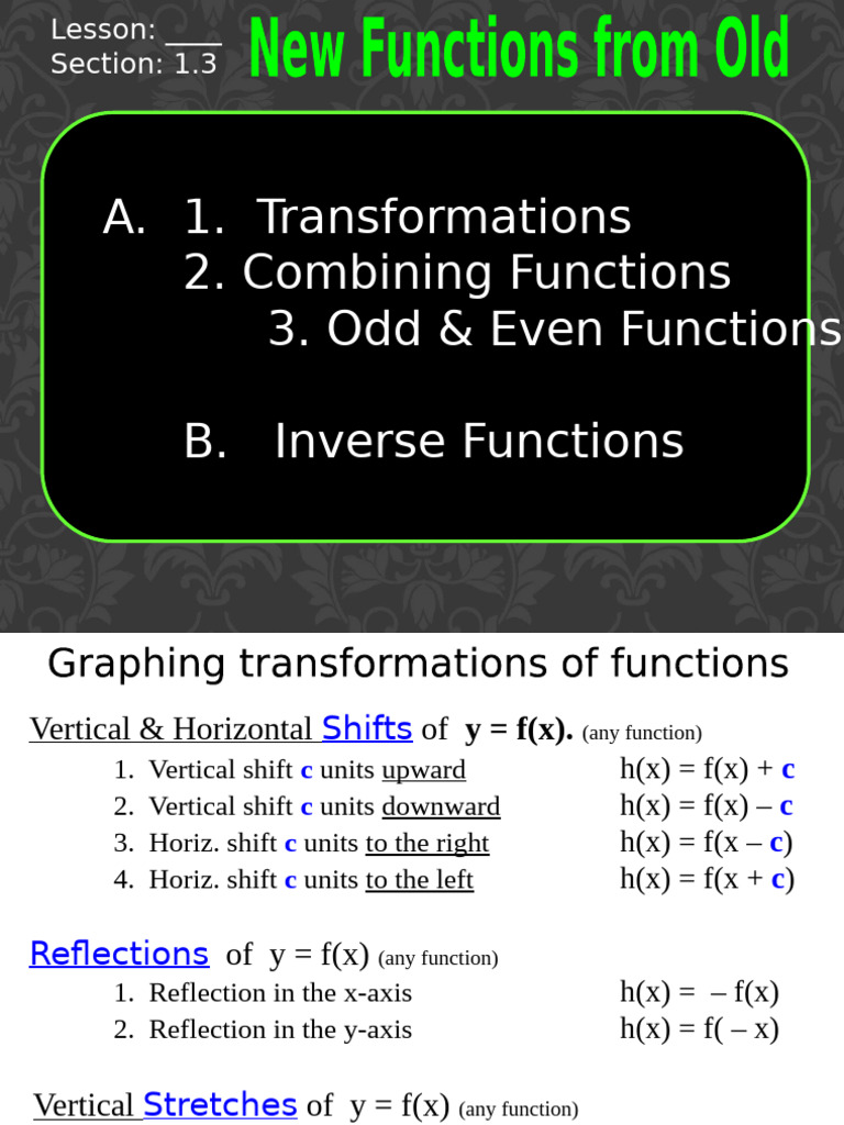Calc 1.3 New Functions From Old v2 | PDF