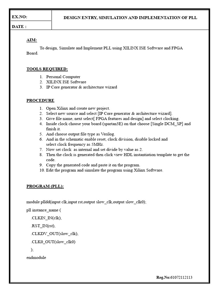 6) PLL | PDF | Field Programmable Gate Array | Digital Technology