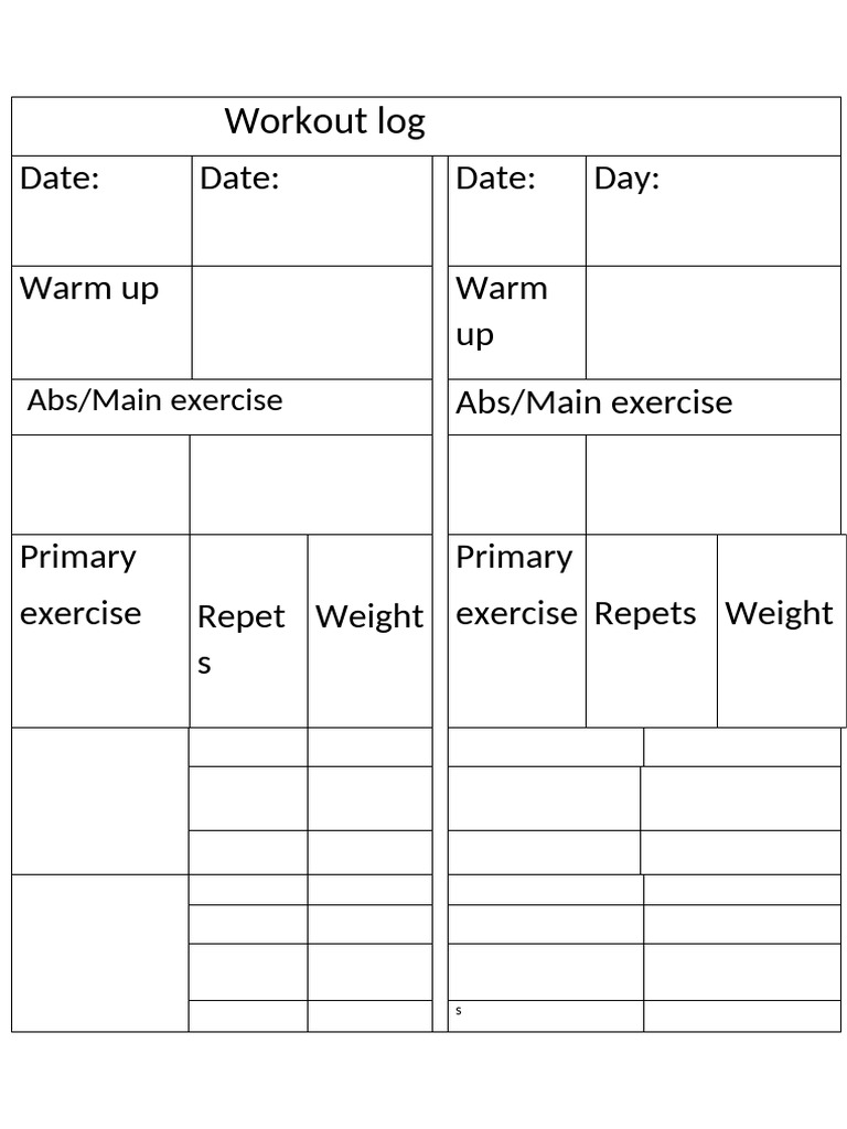 Fitness Enthusiasts' Workout Log | PDF