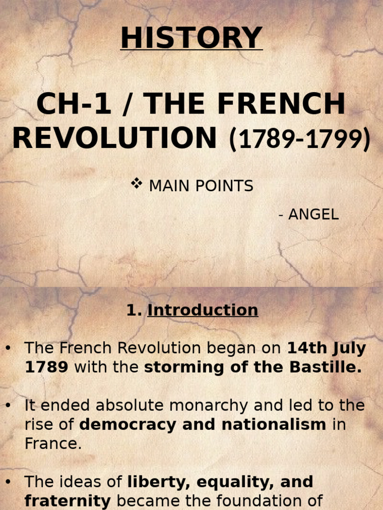 History Chapter French Revolution Main Points. | PDF | French ...