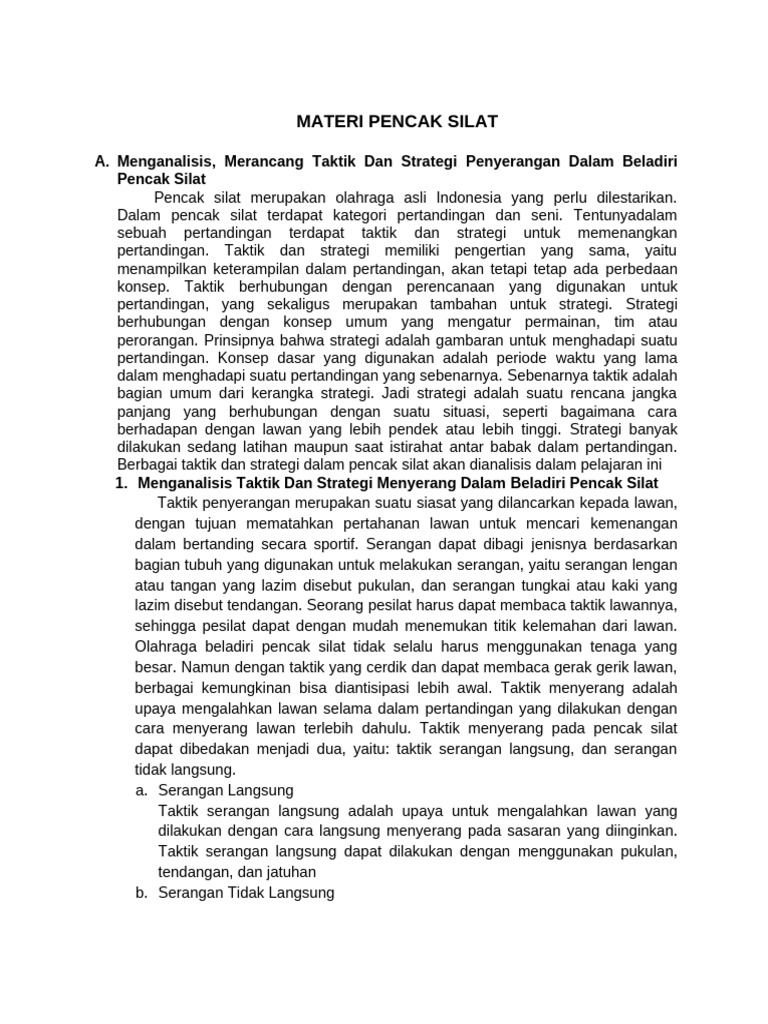 Materi Pencak Silat | PDF