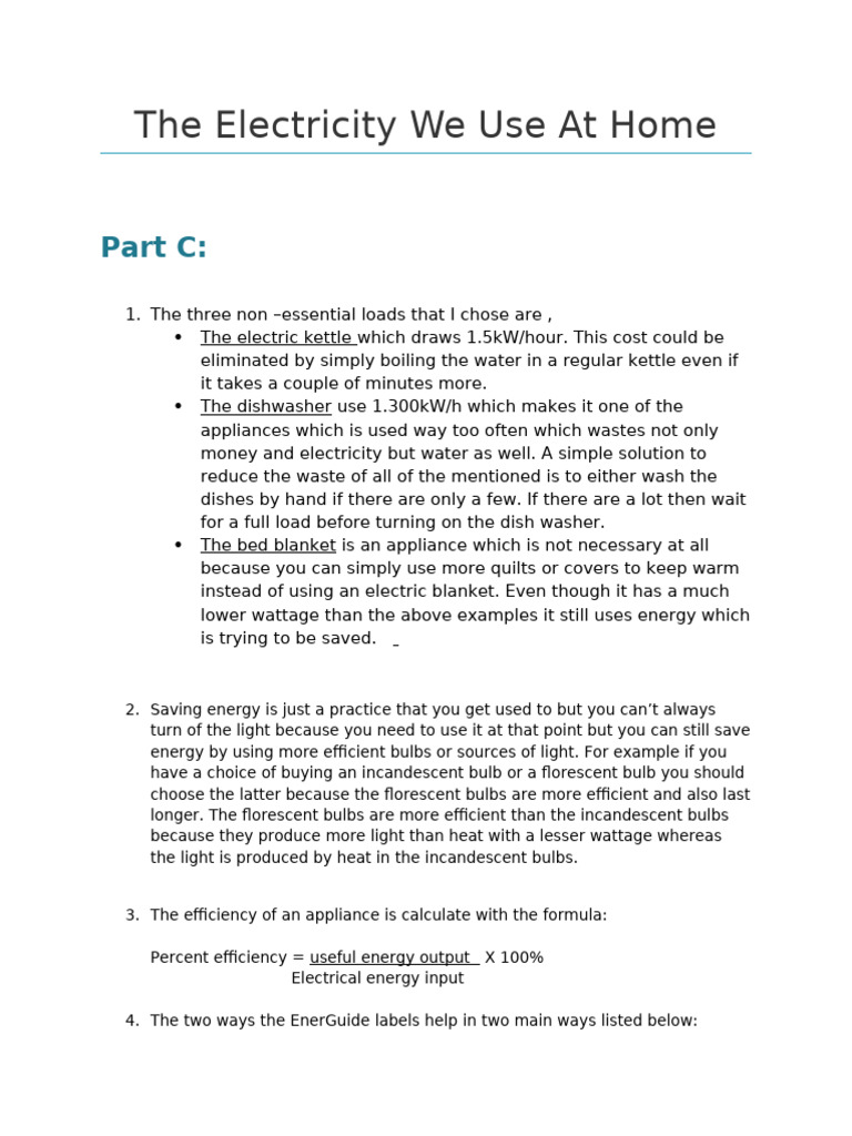 The Electricity We Use At Home Pdf