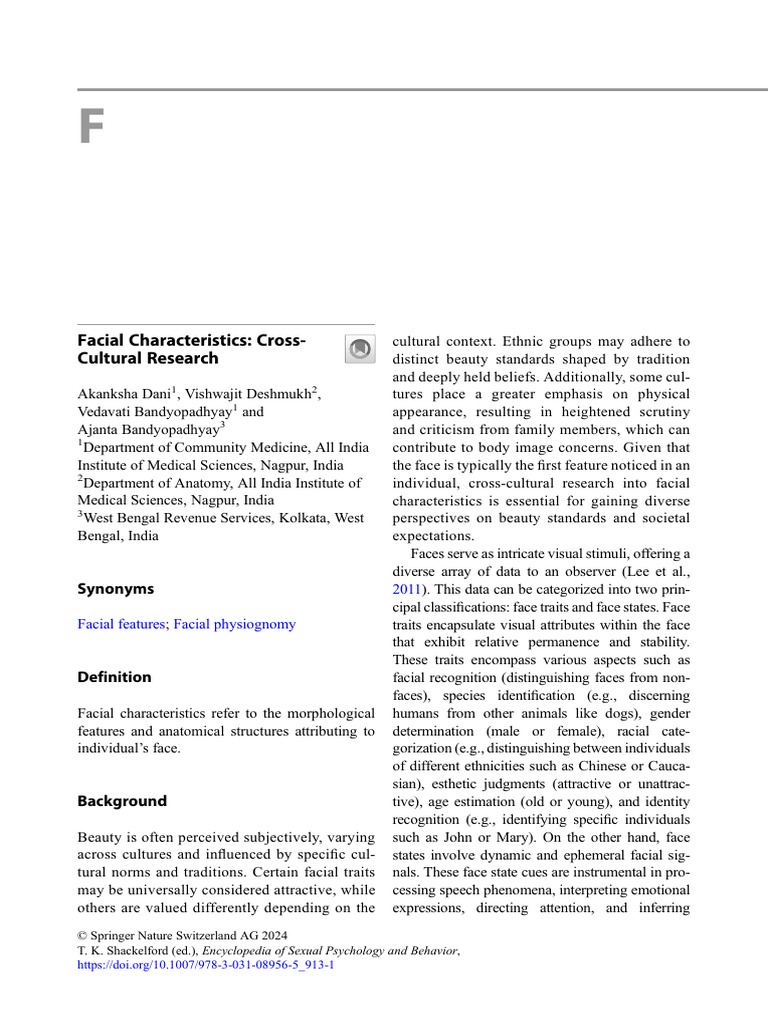 Cross-Cultural Facial Characteristics | PDF | Physical Attractiveness ...