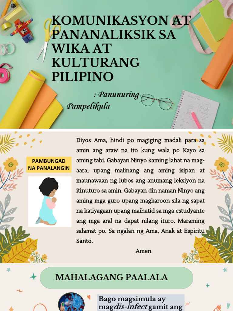 ARALIN 1 Day 2 Panunuring Pampelikula | PDF