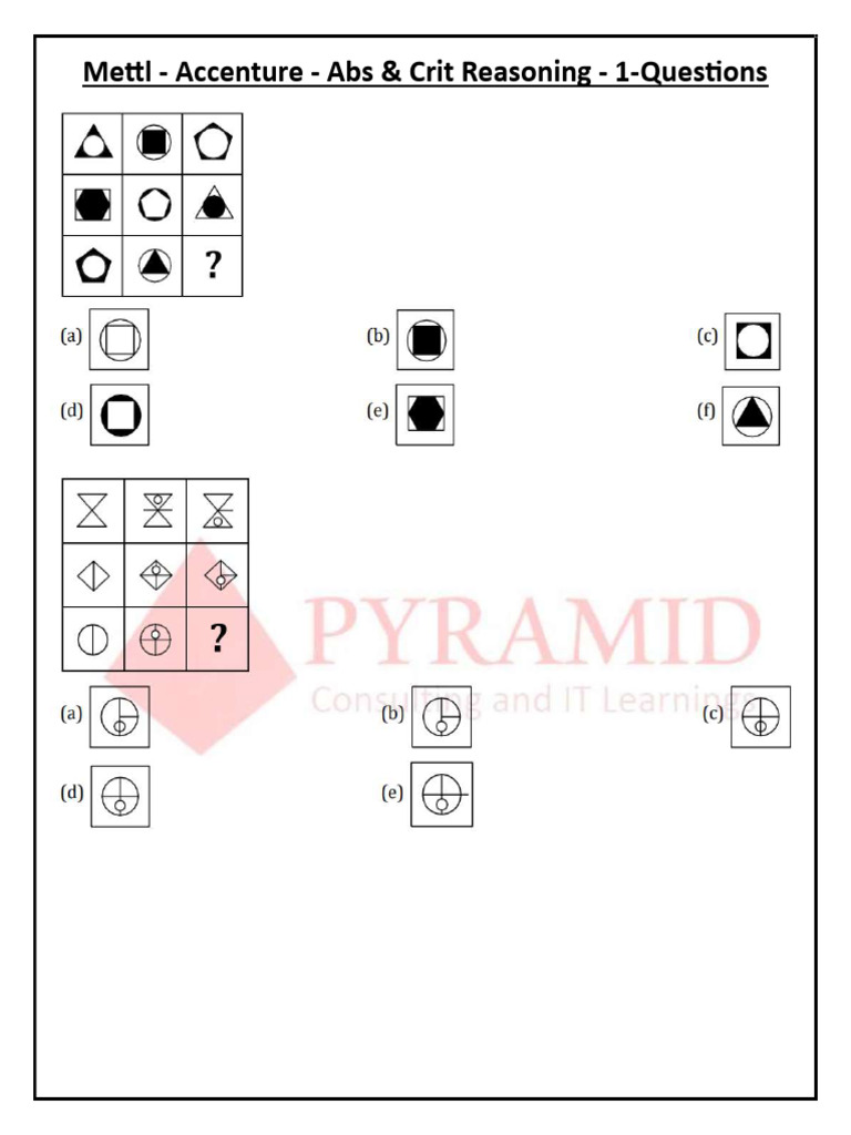 Mettl - Accenture - Abs & Crit Reasoning - 1-Questions | PDF