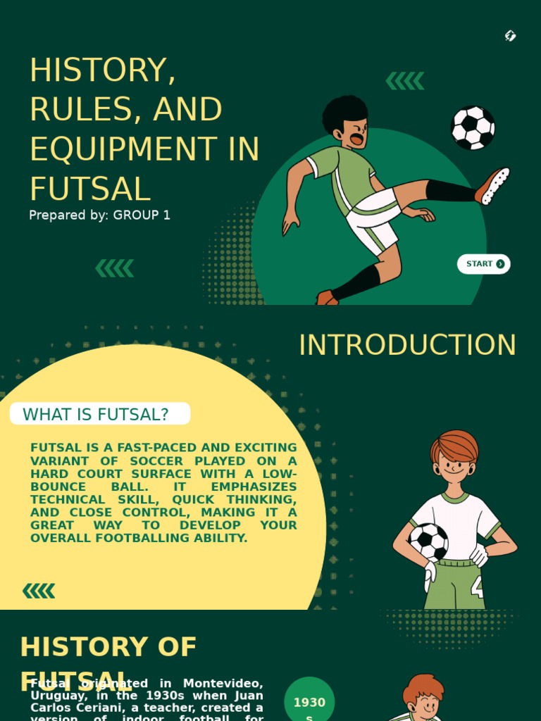 Green and Yellow Illustrative Futsal Sports Game Strategy Presentation ...
