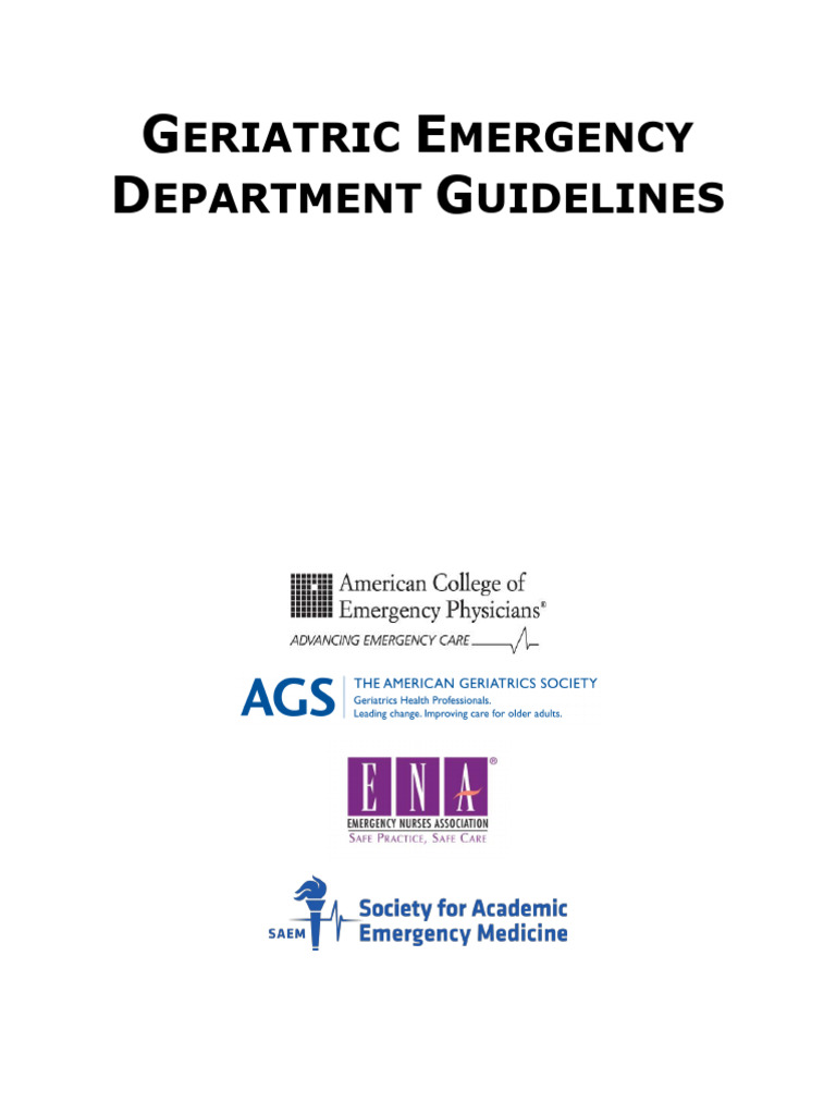 Geri Ed Guidelines Final | PDF | Geriatrics | Patient