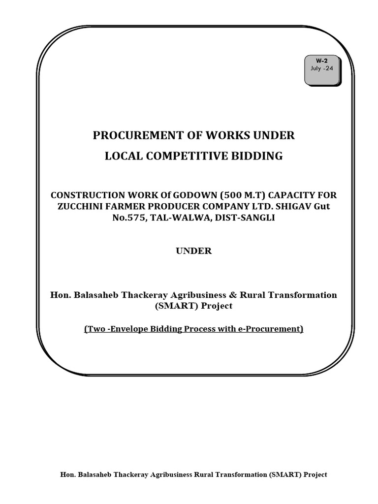 Tender Document For Warehouse With Estimate | PDF | Specification (Technical Standard) | Taxes