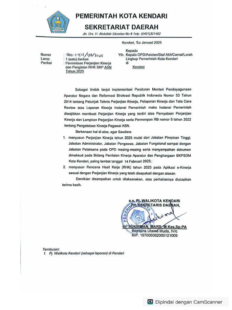 PERMINTAAN PK Dan RHK 2025 | PDF