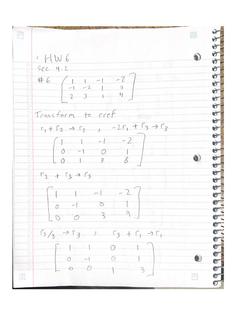 Linear Algebra HW6 | PDF