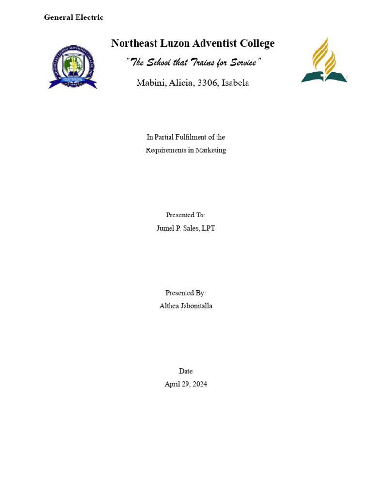 General Electric | PDF | General Electric | Diversification (Finance)