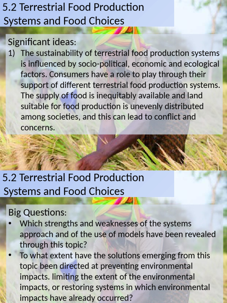 5.2 Terrestrial Food Production Systems and Food Choices | PDF ...