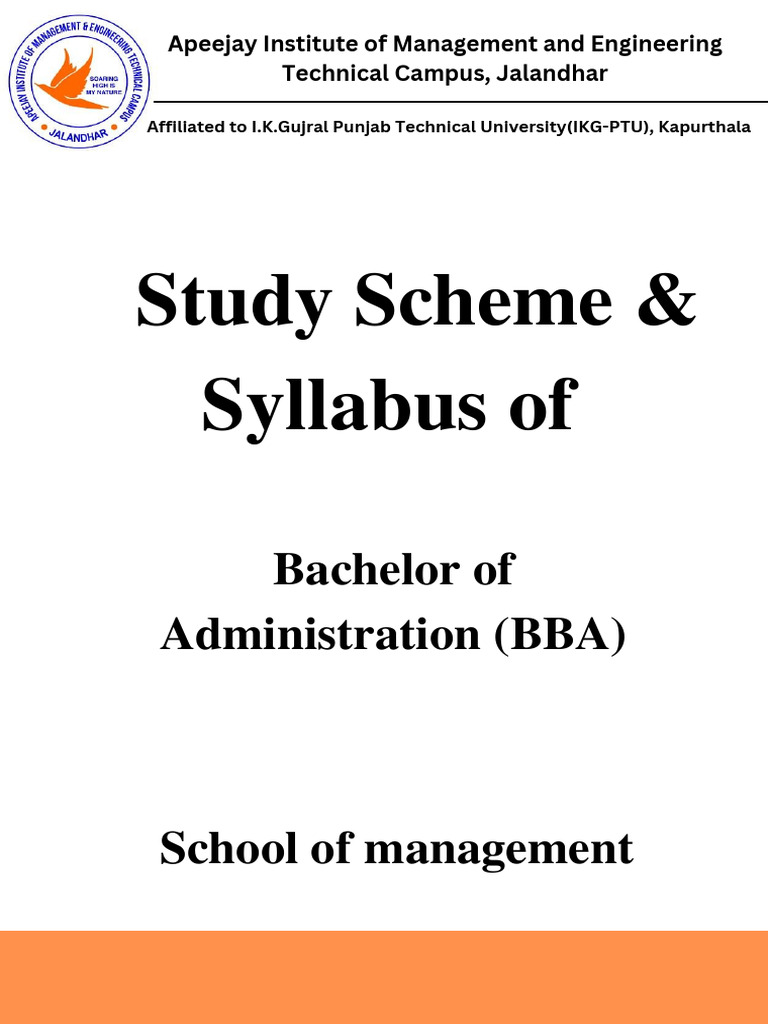 BBA Study Scheme and Syllabus Overview | PDF | Supply And Demand | Mean