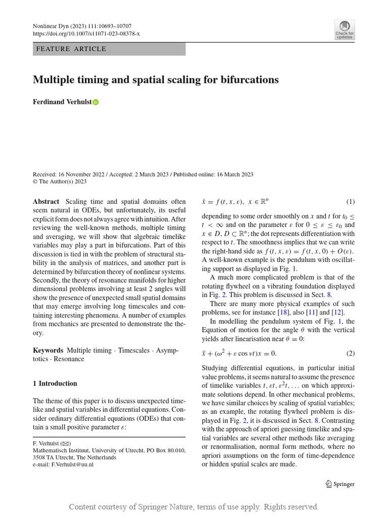 Multiple Timing and Spatial Scaling For Bifurcatio | PDF | Eigenvalues And Eigenvectors | Matrix ...