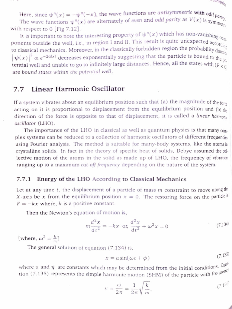 Linear Harmonic Oscillator | PDF | Uncertainty Principle | Energy Level