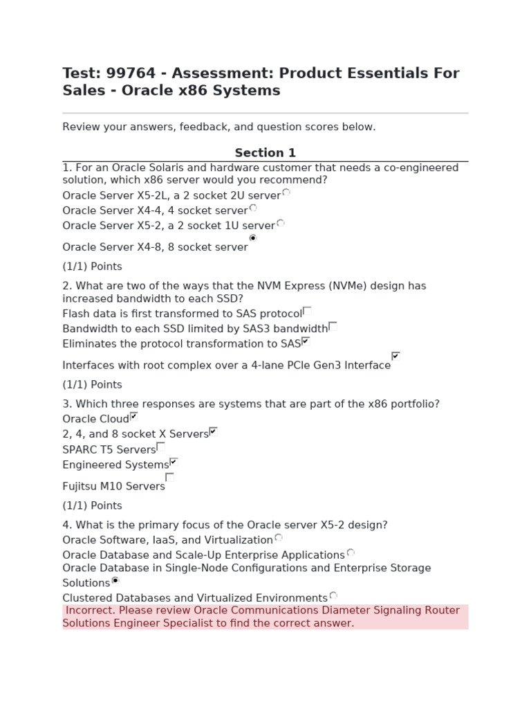 Assessment Product Essentials For Sales Oracle X86 Systems Pdf Virtualization Server