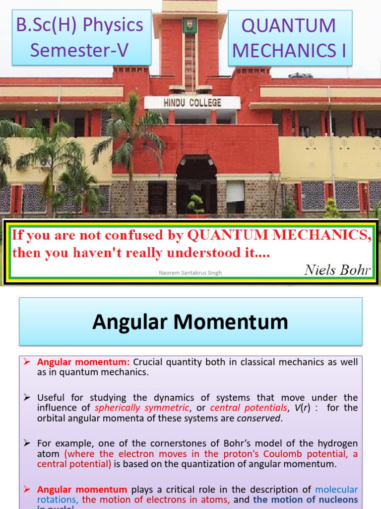 QM I Angular Momentum | PDF | Atomic Orbital | Quantum Mechanics
