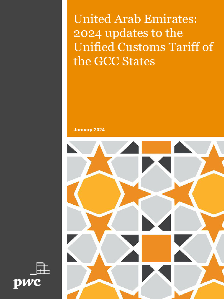 Uae 2024 Updates To The Unified Customs Tariff of The GCC States | PDF