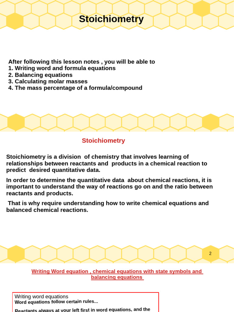 Stoichiometry Presentation | PDF | Ion | Chemistry