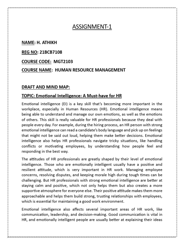 ASSIGNMENT | PDF | Emotional Intelligence | Empathy