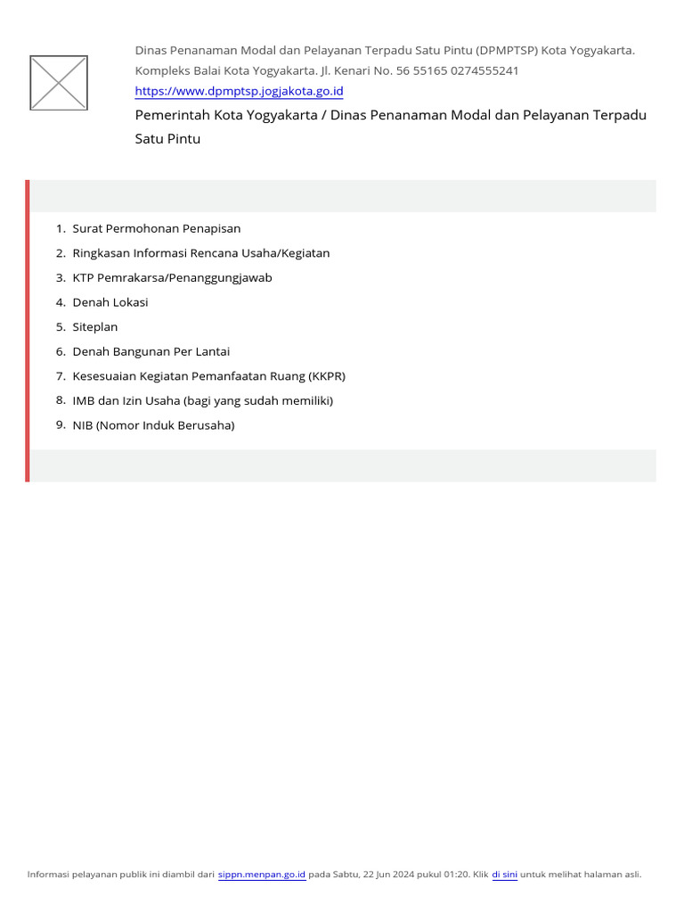 Unduh Standar Pelayanan - Permohonan Arahan Dokumen Lingkungan (Penapisan) | PDF