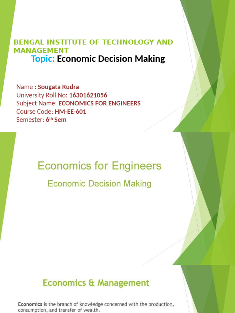 Economics for Engineers | PDF