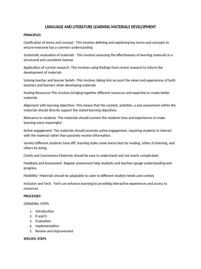 Language Learning Material Development | PDF | Educational Assessment | Learning
